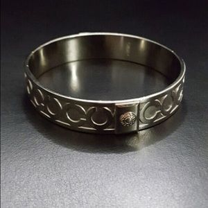 Coach | Jewelry | Authentic Silvertoned Coach Bangle Bracelet | Poshmark